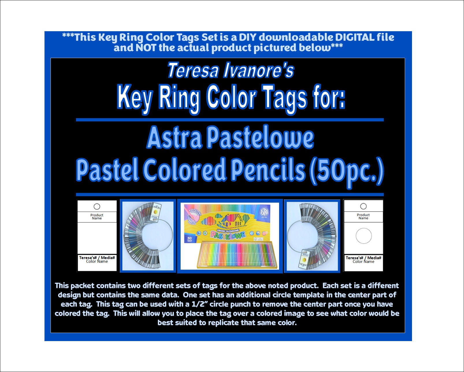 Key Ring Tags: Astra Pastelowe Pastel Colored Pencils 050pc. black ...
