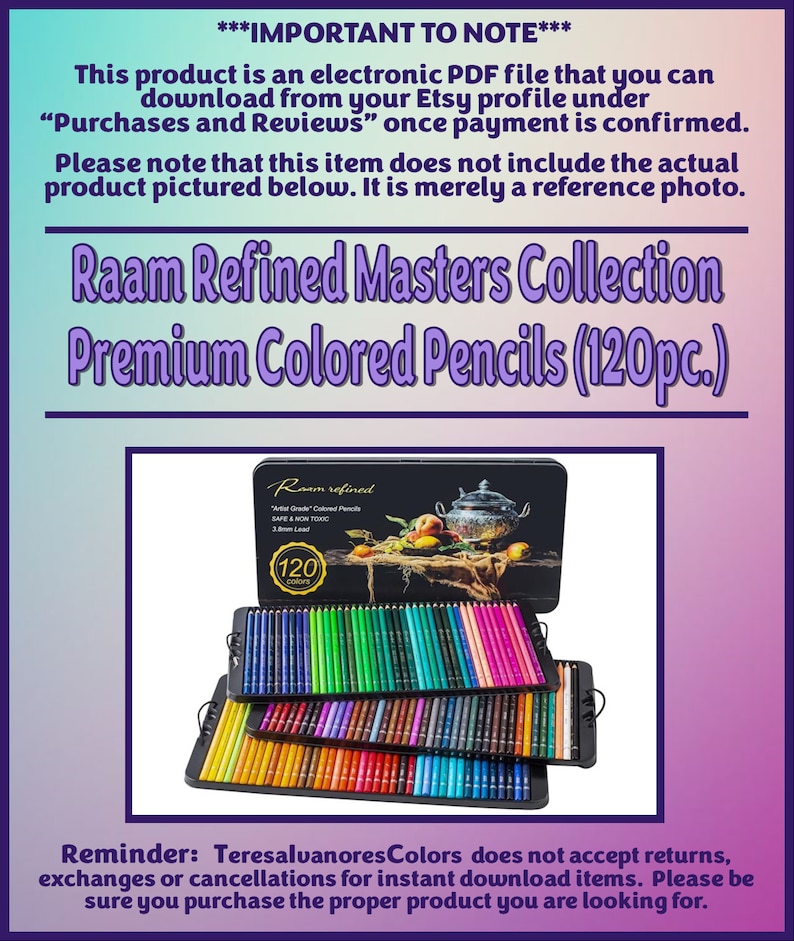 Swatch Form: Raam Refined Masters Collection Premium Colored Pencils ...