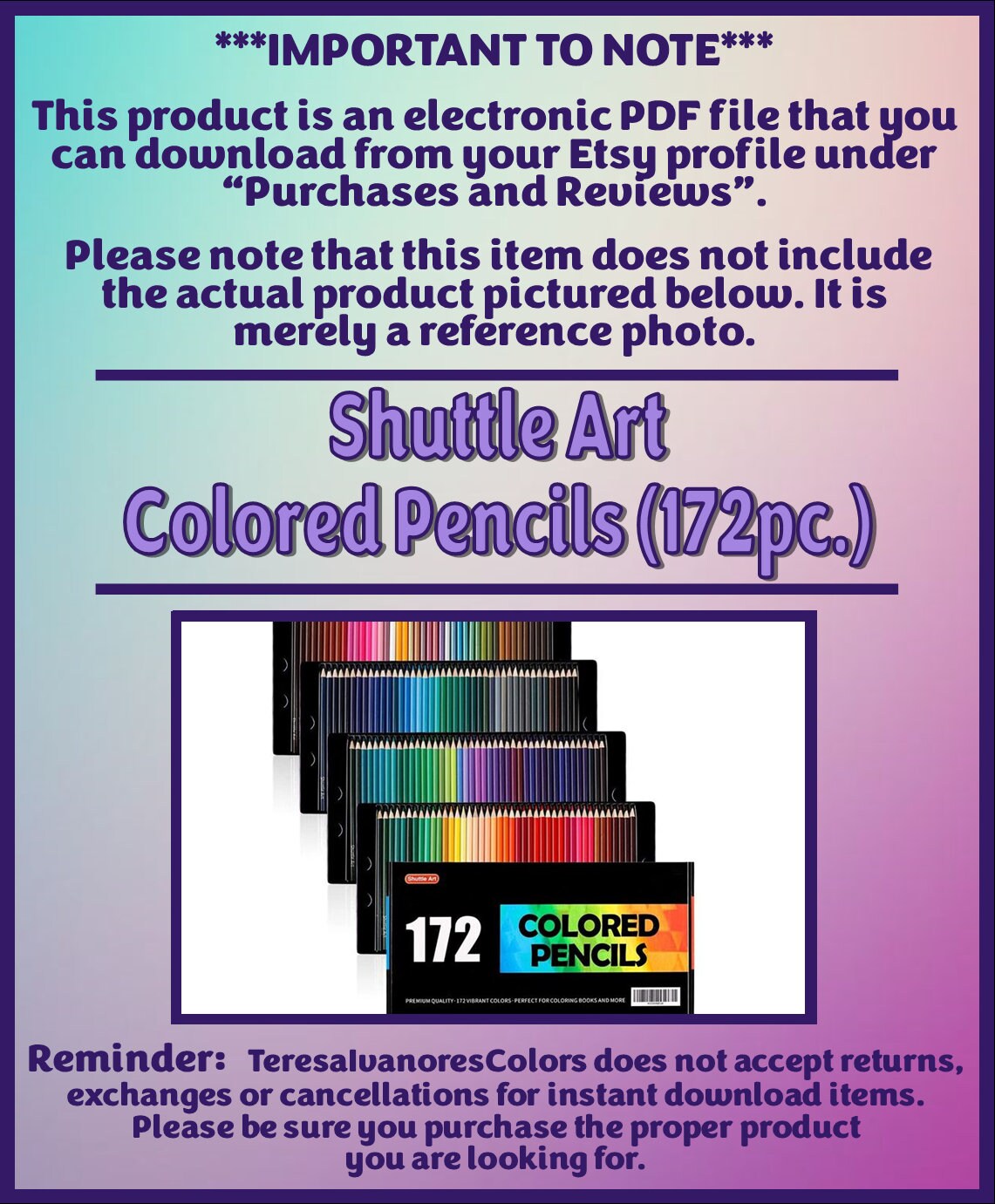 Condensed Chart: Shuttle Art Colored Pencils (172pc.) (black & White ...