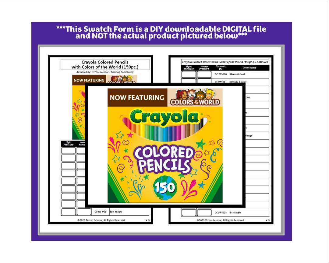 Swatch Form: Crayola Colored Pencils (150pc.) - Colors of the World ...