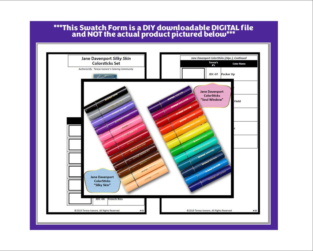 Swatch Form: Jane Davenport Colorsticks Sets - Silky Skin & Soul Window ...