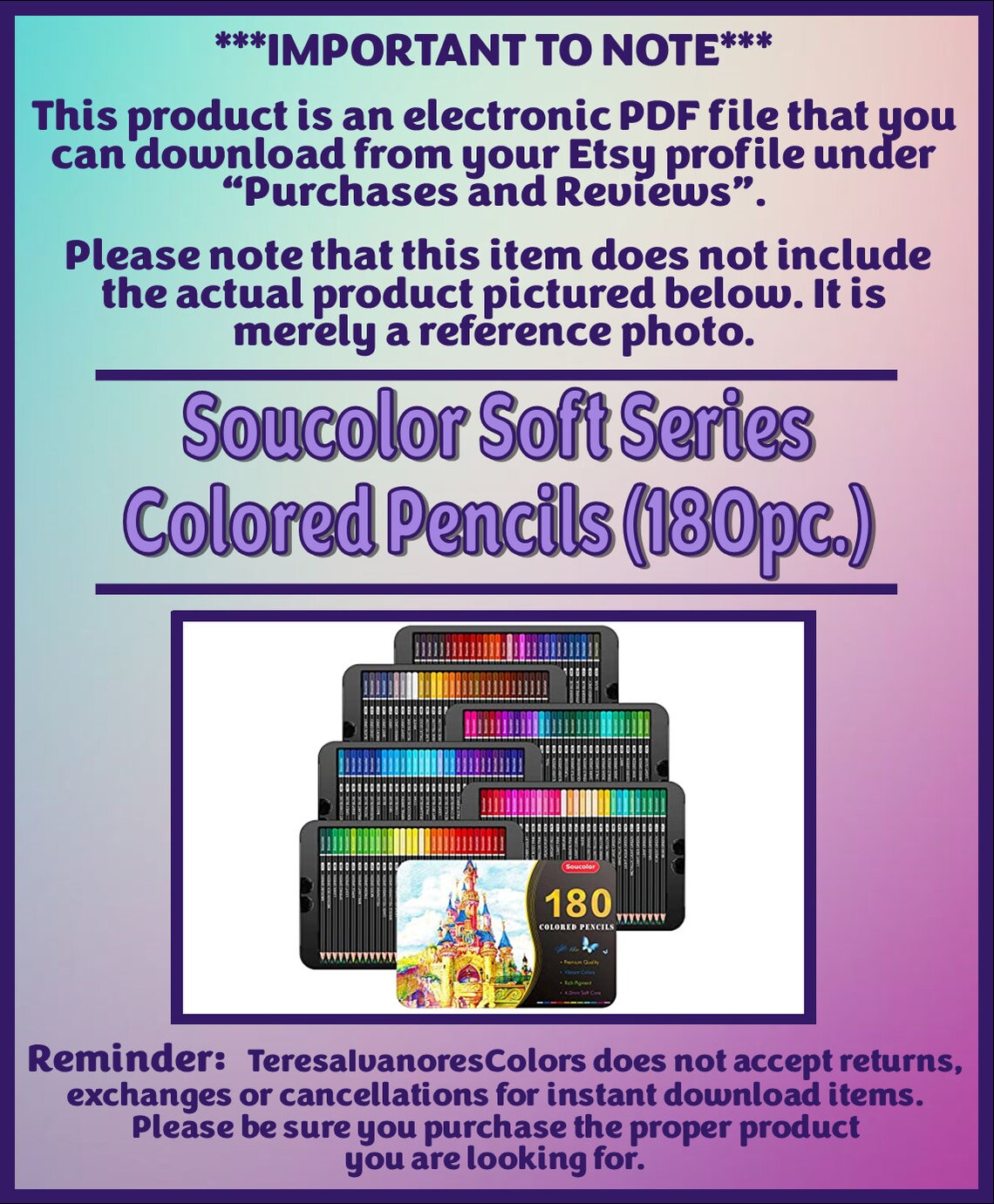 Condensed Chart: Soucolor Colored Pencils (180pc.) - Soft Series (black ...