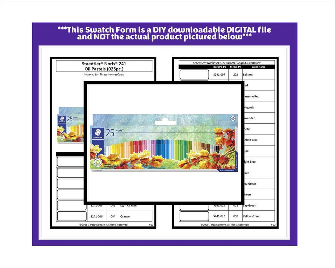 Swatch Form: Staedtler® Noris® 241 Oil Pastels (025pc.) (black & White ...