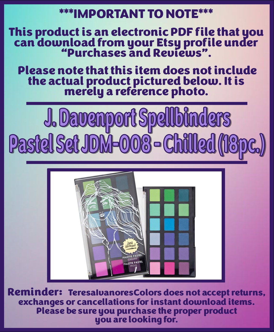 Swatch Form: Jane Davenport Spellbinders Pastel Sets - Chilled (18pc ...