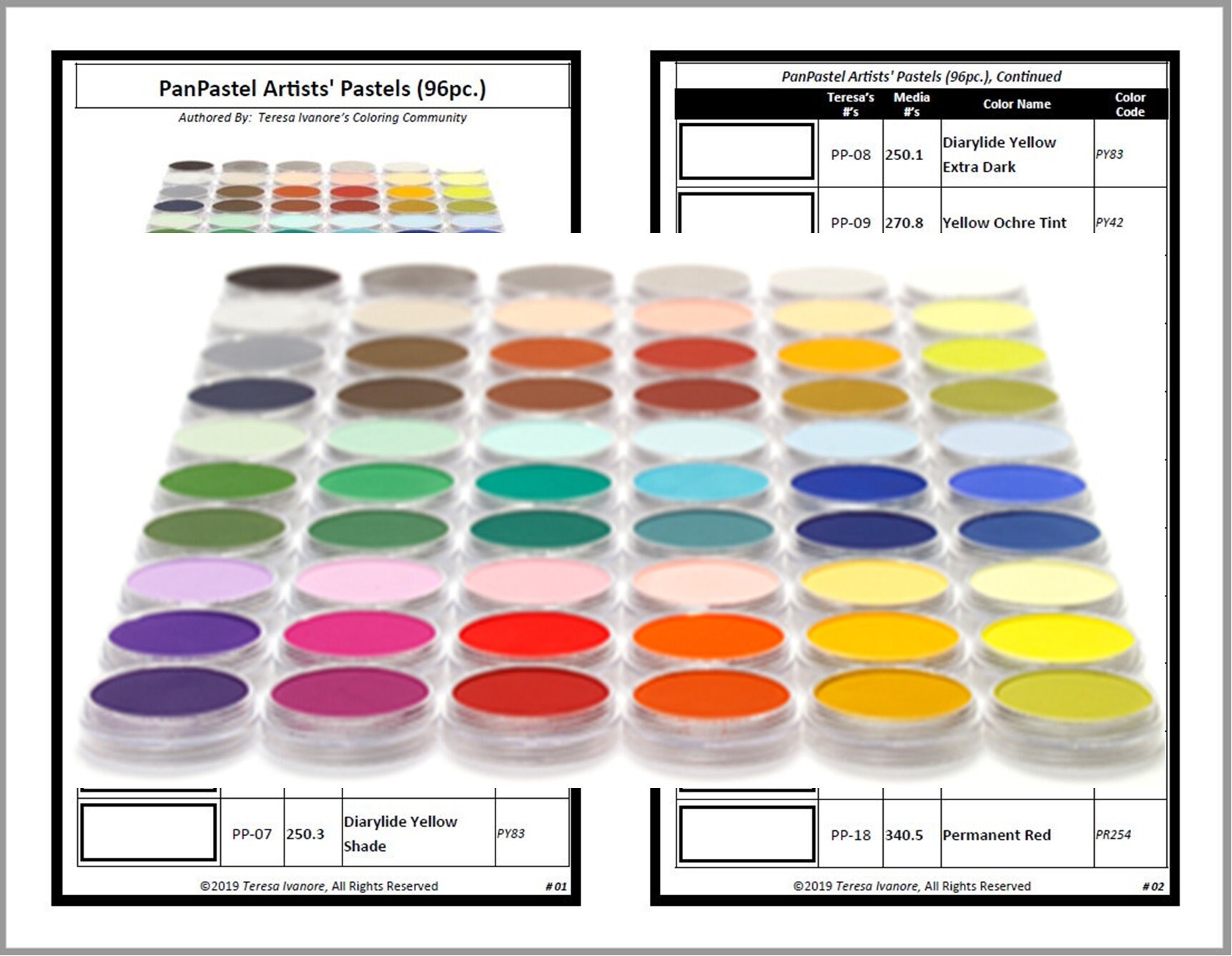 Swatch Form /color Chart For: Panpastel Artists' Pastels - Etsy Australia