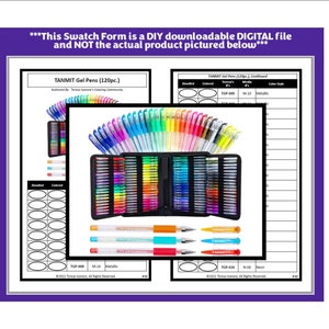 Swatch Form: TANMIT Gel Pens (120pc.) (black & White Version) - Etsy