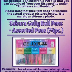 Swatch Form: Sakura Gelly Roll Pens (074pc.) - Assorted Pens (black ...