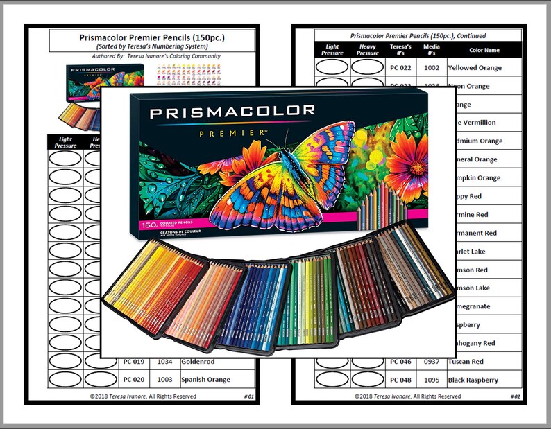 Swatch Form: Prismacolor Premier Colored Pencils 150pc. - Etsy