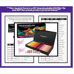 Swatch Form: Prismacolor Premier Colored Pencils (150pc.) V.2 May 2023 ...
