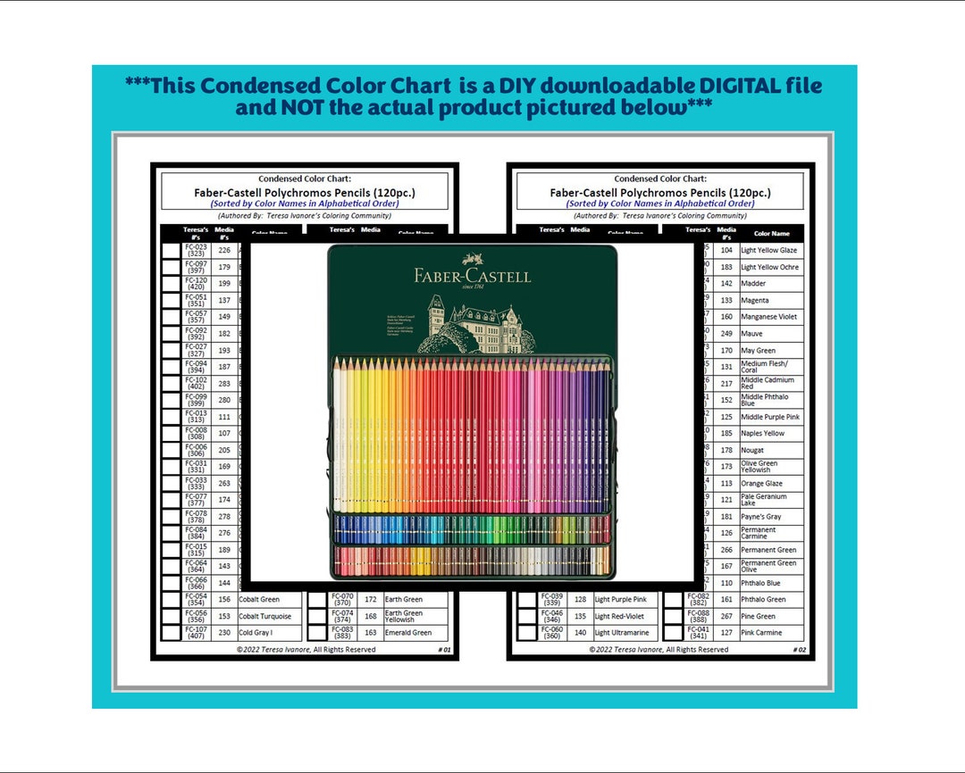 Condensed Chart: Faber-castell Colored Pencils - Polychromos (120pc ...
