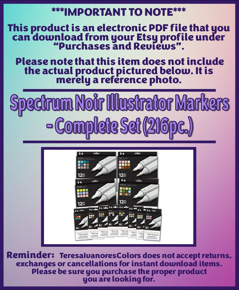 Swatch Form: Spectrum Noir Illustrator Markers (216pc.) - Complete Set ...