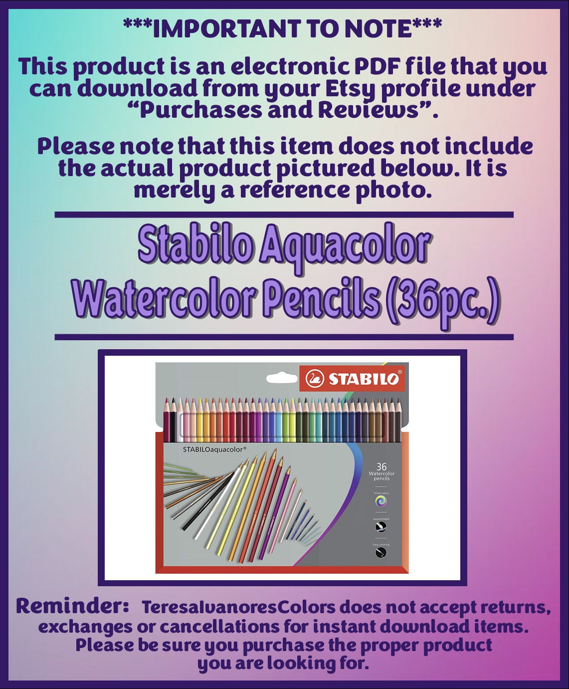 Swatch Form: Stabilo Aquacolor Watercolor Pencils 36pc. - Etsy