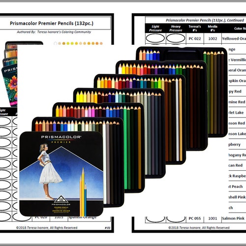 Condensed Color Chart For: Prismacolor Premier Pencils - Etsy