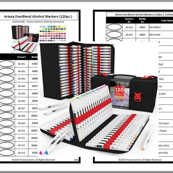 Arteza Color Chart - Etsy