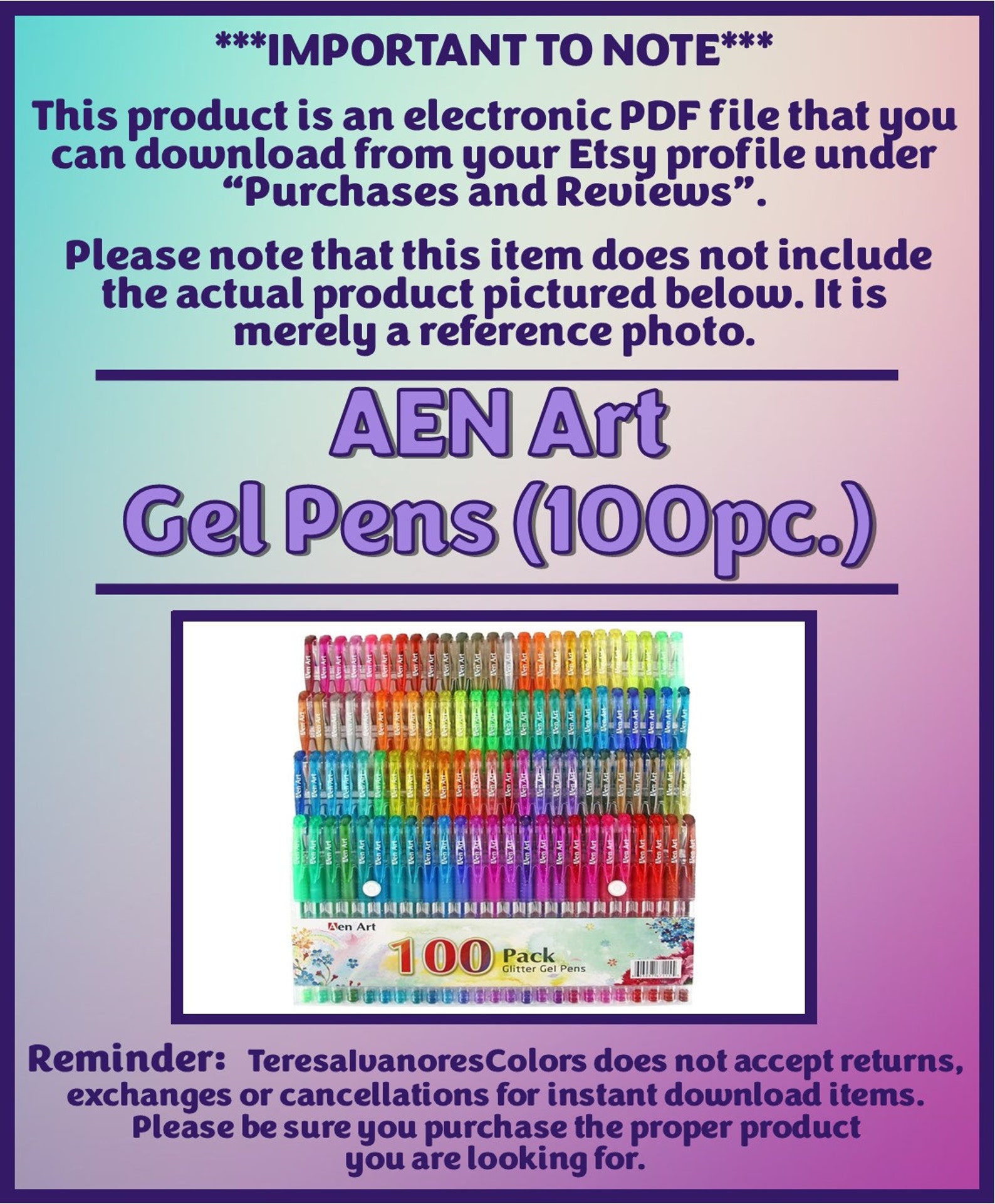 Swatch Form: AEN Art Gel Pens (100pc.) (black & White Version) - Etsy