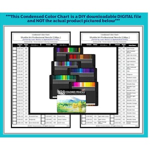 Condensed Chart: Shuttle Art Colored Pencils (138pc.) - Professional ...