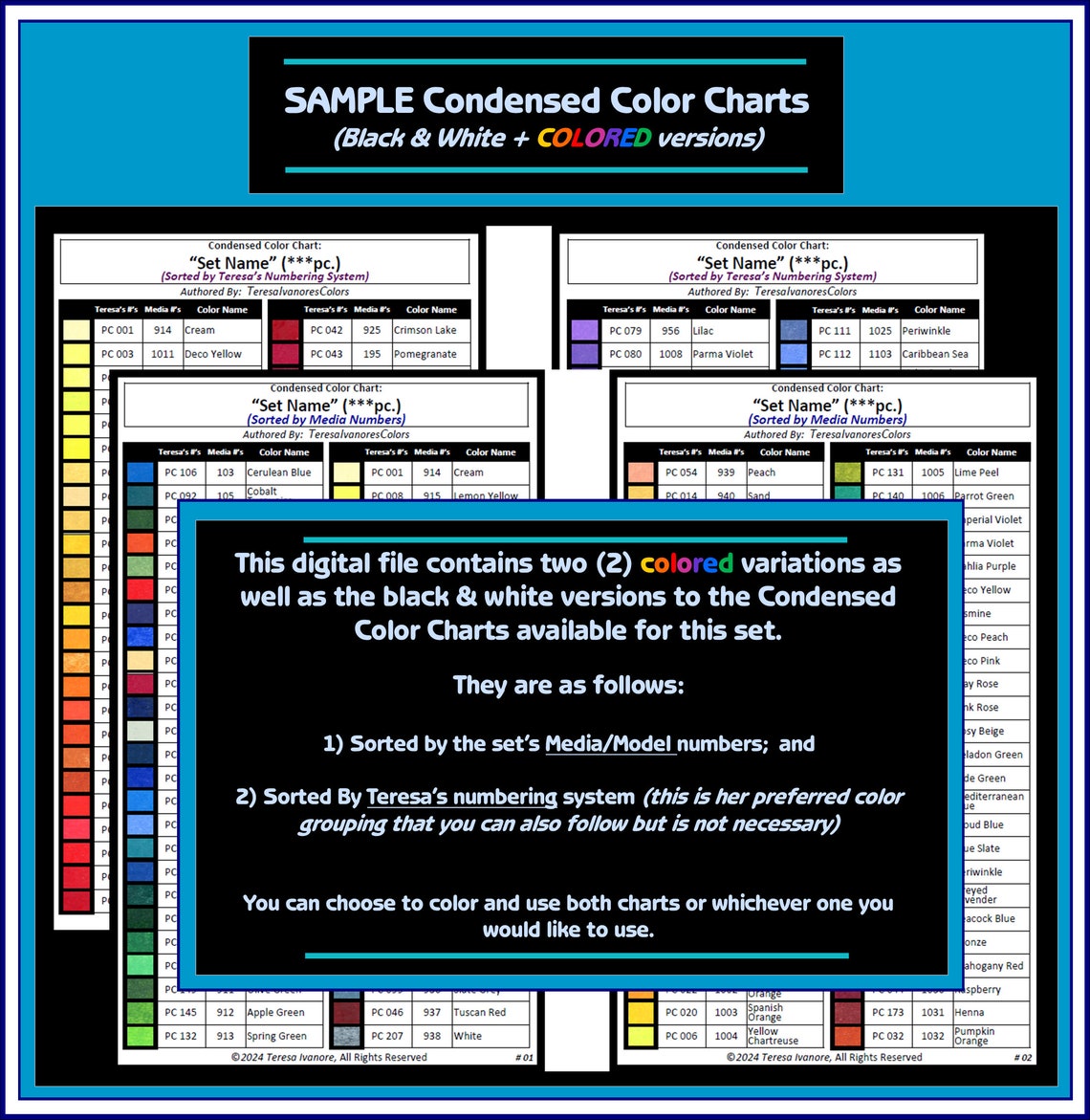 Condensed Color Chart For: Brutfuner Colored Pencils (120pc. Round ...