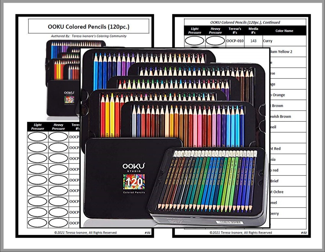 Swatch Form: OOKU Colored Pencils 120pc. - Etsy