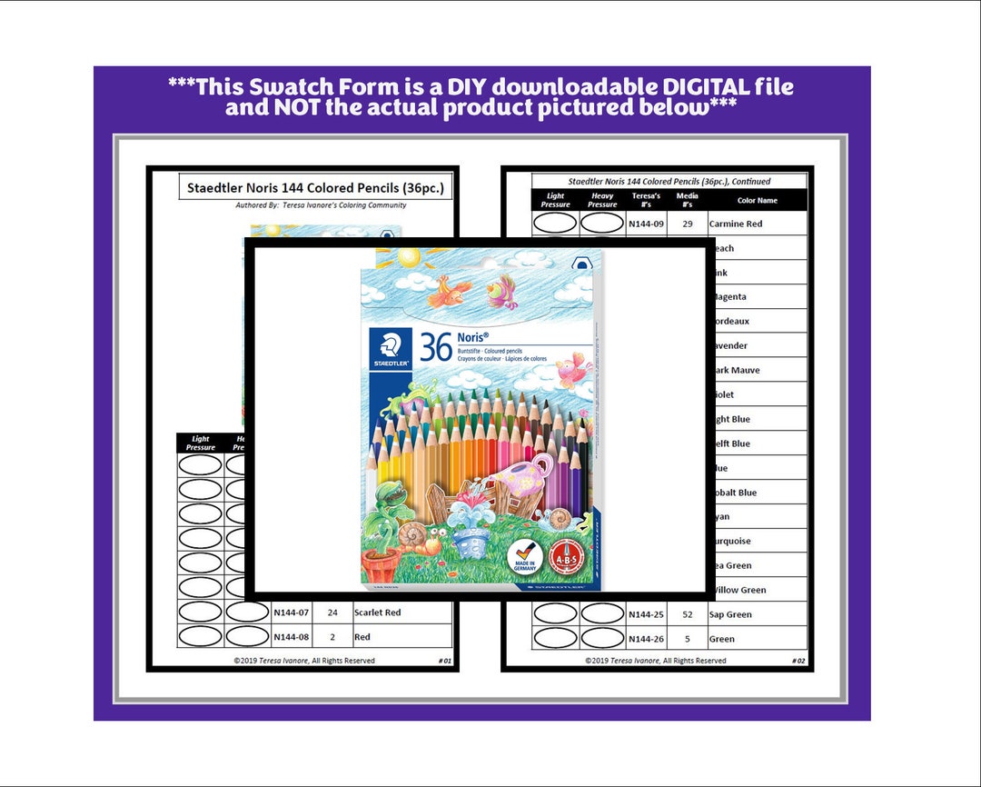 Swatch Form: Staedtler® Noris® 144 Coloured Pencils (036pc.) (black ...