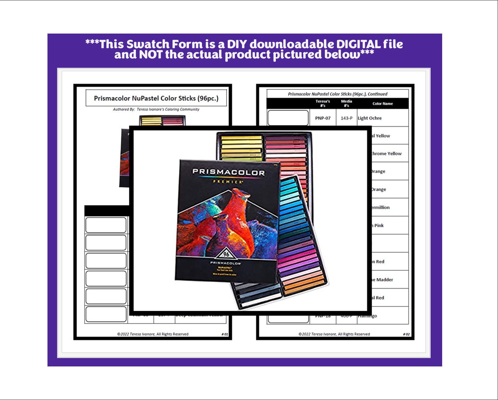 Swatch Form: Prismacolor Nupastel Color Sticks 096pc. black & White ...