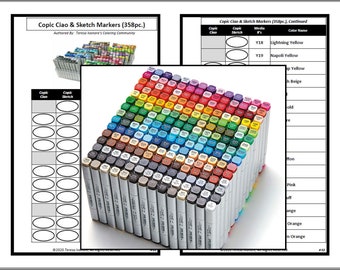 Copic Ciao Swatch Chart - Etsy