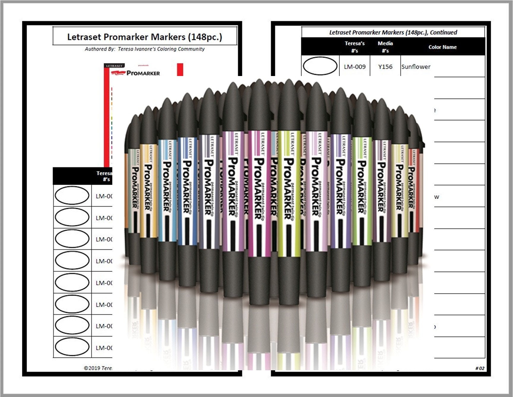 Swatch Form: Letraset Promarker Markers 148pc. - Etsy