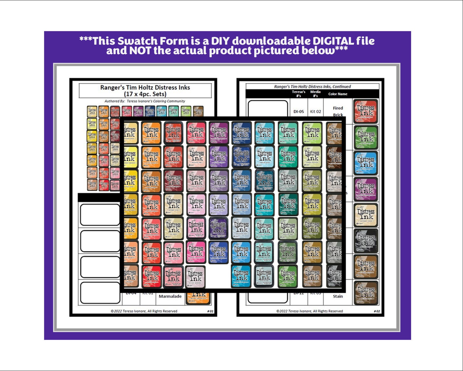 Swatch Form: Rangers Tim Holtz Distress Inks 17 X 4pc. Sets black ...