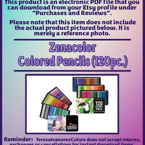 Swatch Form: Zenacolor Colored Pencils (120pc.) (black & White Version ...
