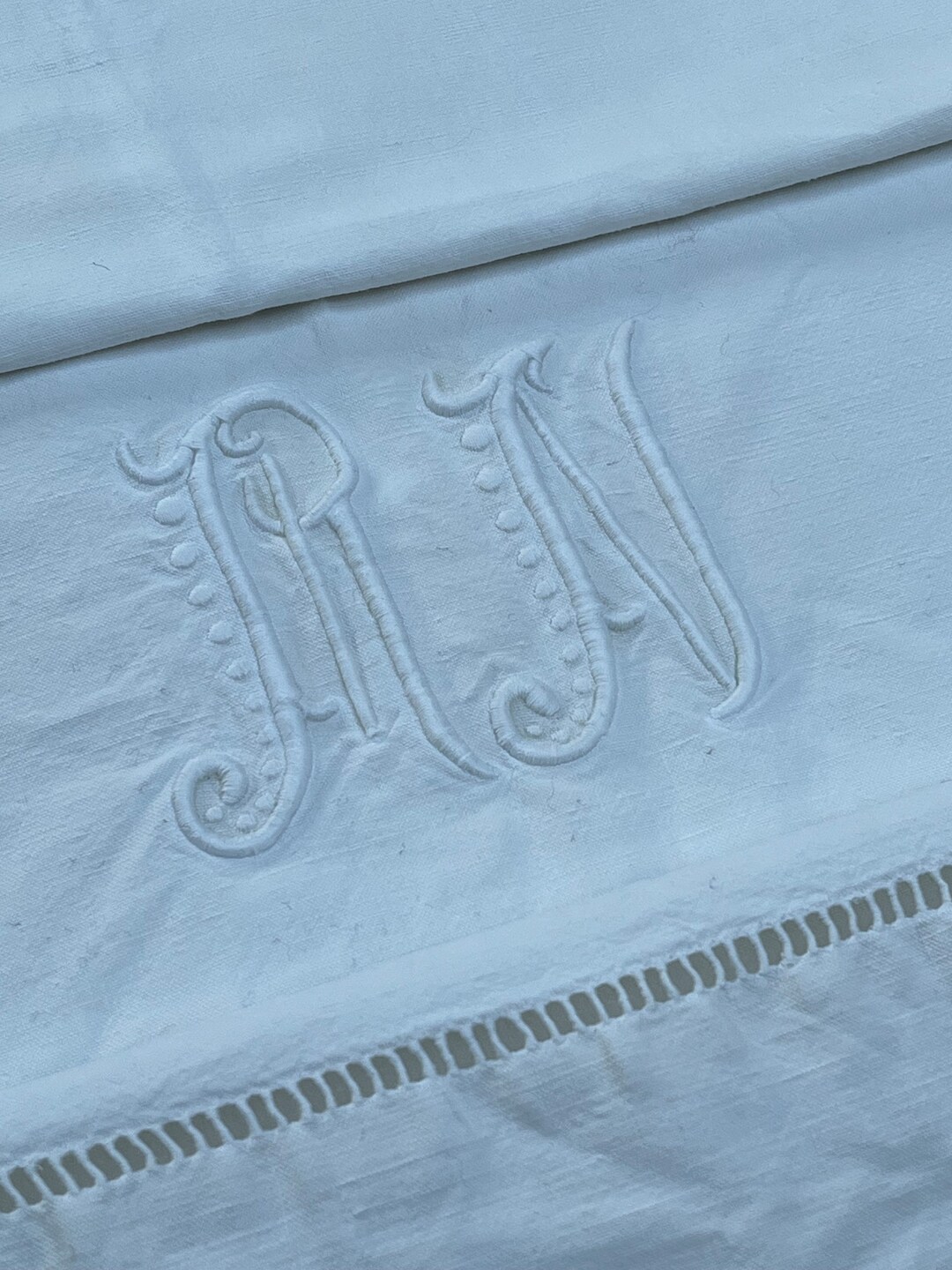 Vintage French Metis Sheet, Monogrammed 'RN' - Etsy