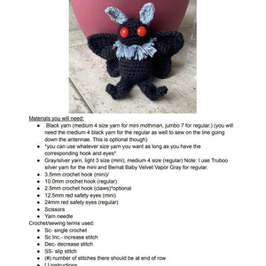 Mothman Amigurumi Crochet Pattern DIGITAL - Etsy