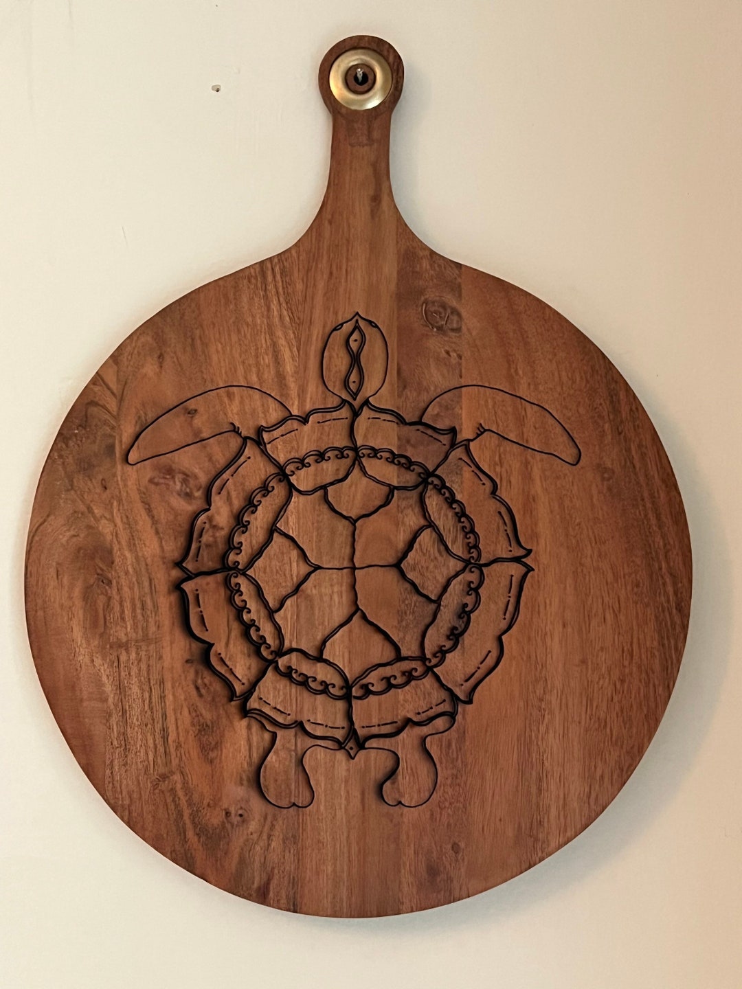 Large Round Wooden Serving Paddle 17 X 13 - Etsy