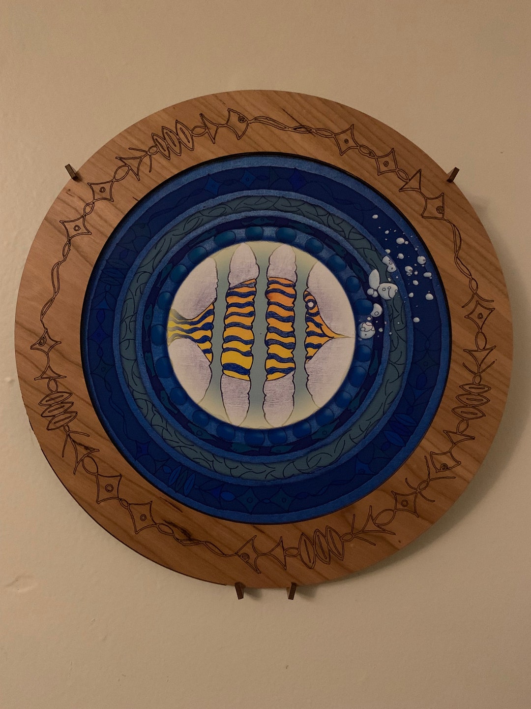 Fish-eye View Print With Engraved Cherrywood Frame - Etsy