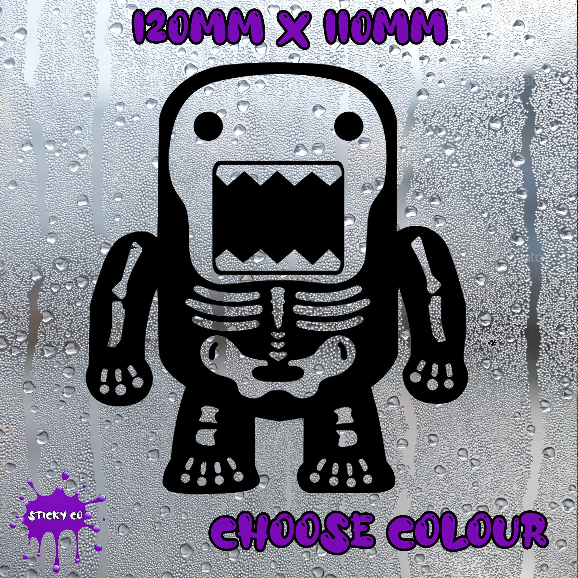 Domo Skeleton Car Sticker Window Sticker Bumper Decal Sticker | Etsy