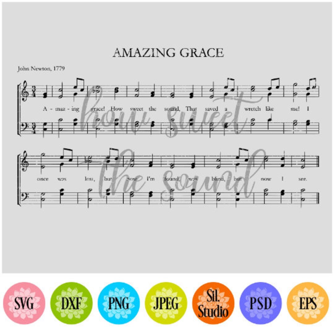 Amazing Grace Hymn Laser SVG - Christian Svg - Laser File - Bible Svg ...