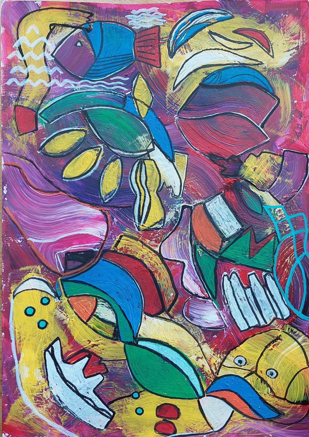 Acrylic Painting Abstract Without Frame - Etsy