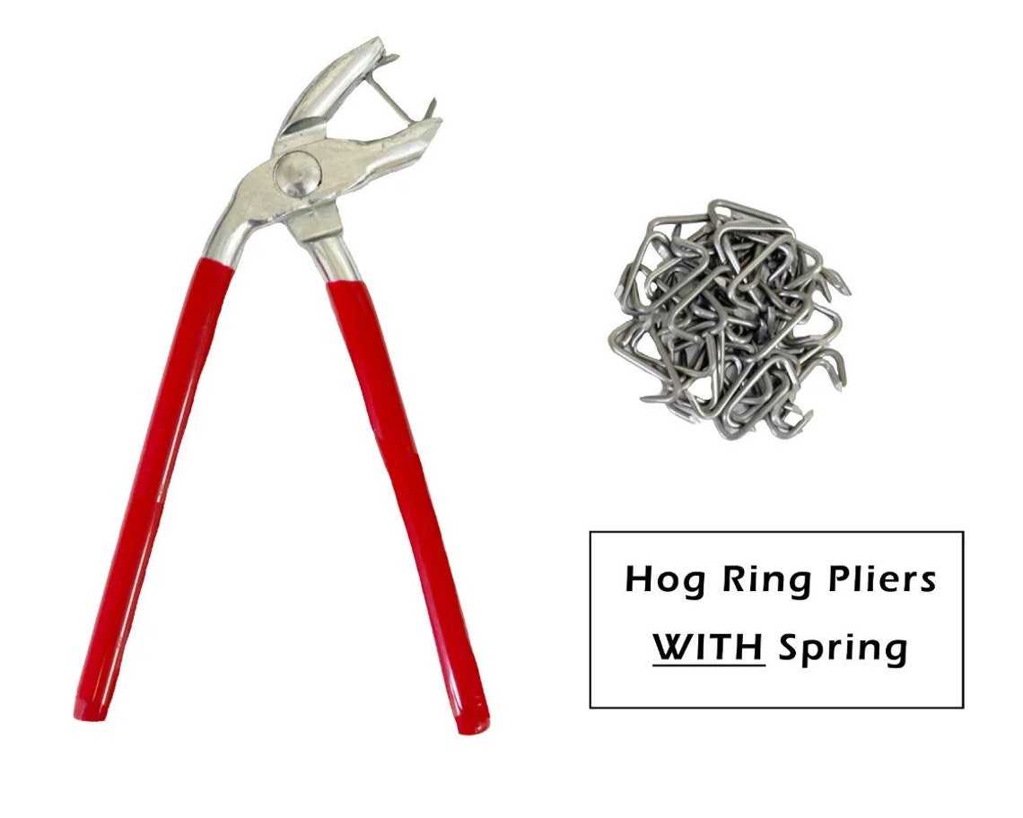 Hog Ring Pliers Kit With Galvanized Steel Hog Rings, Auto Upholstery ...