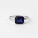Rectangle Blue Sapphire Engagement Ring: 14k Gold Promise Ring - Etsy
