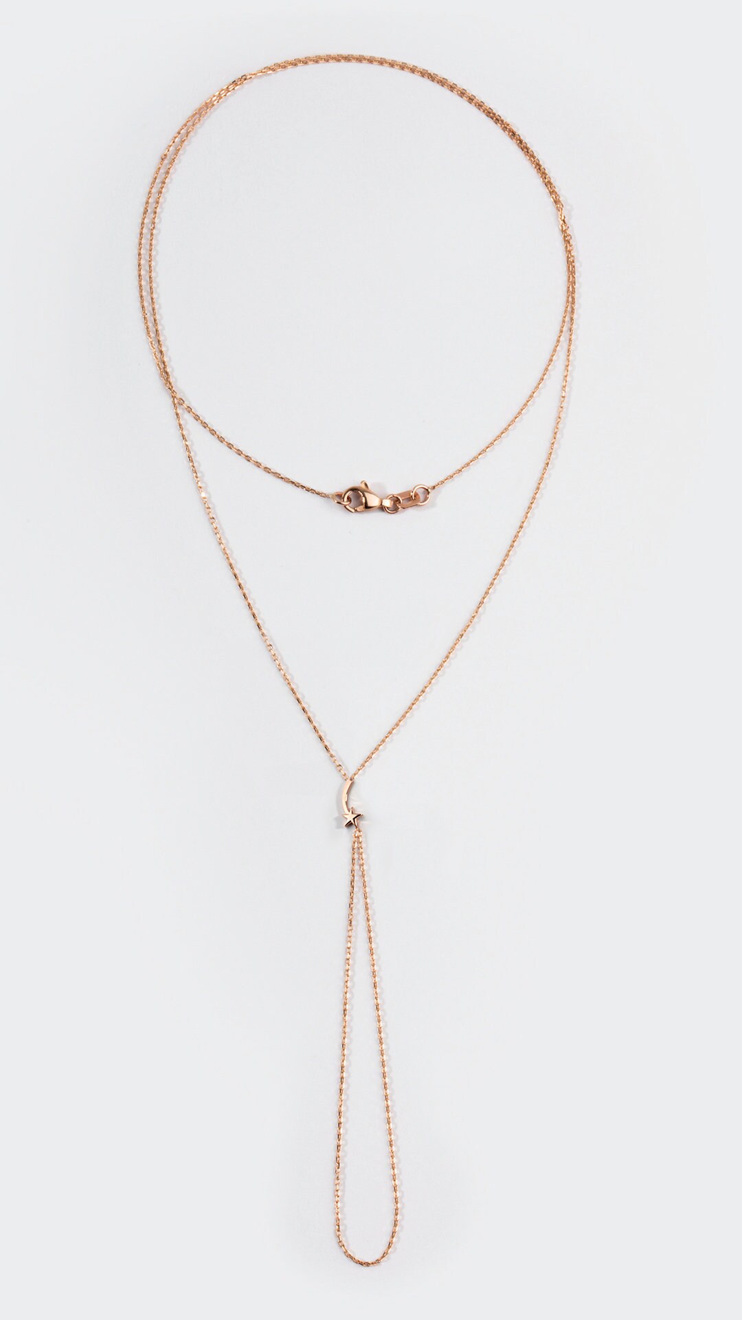 14K Solid Gold Shooting Star Hand Chain Bracelet, Yellow Gold Shooting ...