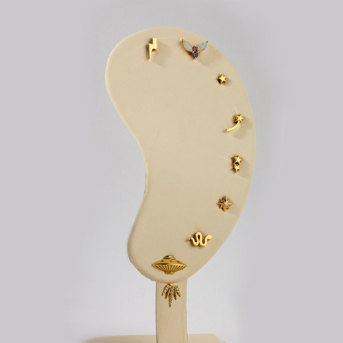 14k Gold Shooting Star Earrings, Solid Gold Earrings, Unique Real Gold ...