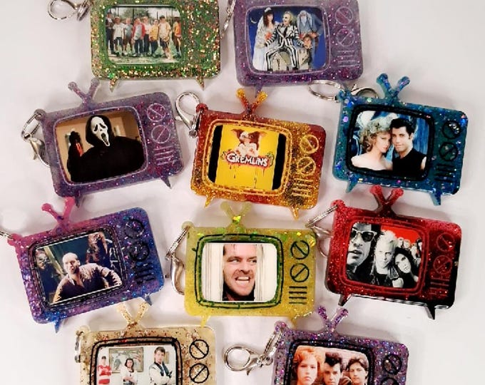 Spooky Mini Tv Keychain - Etsy