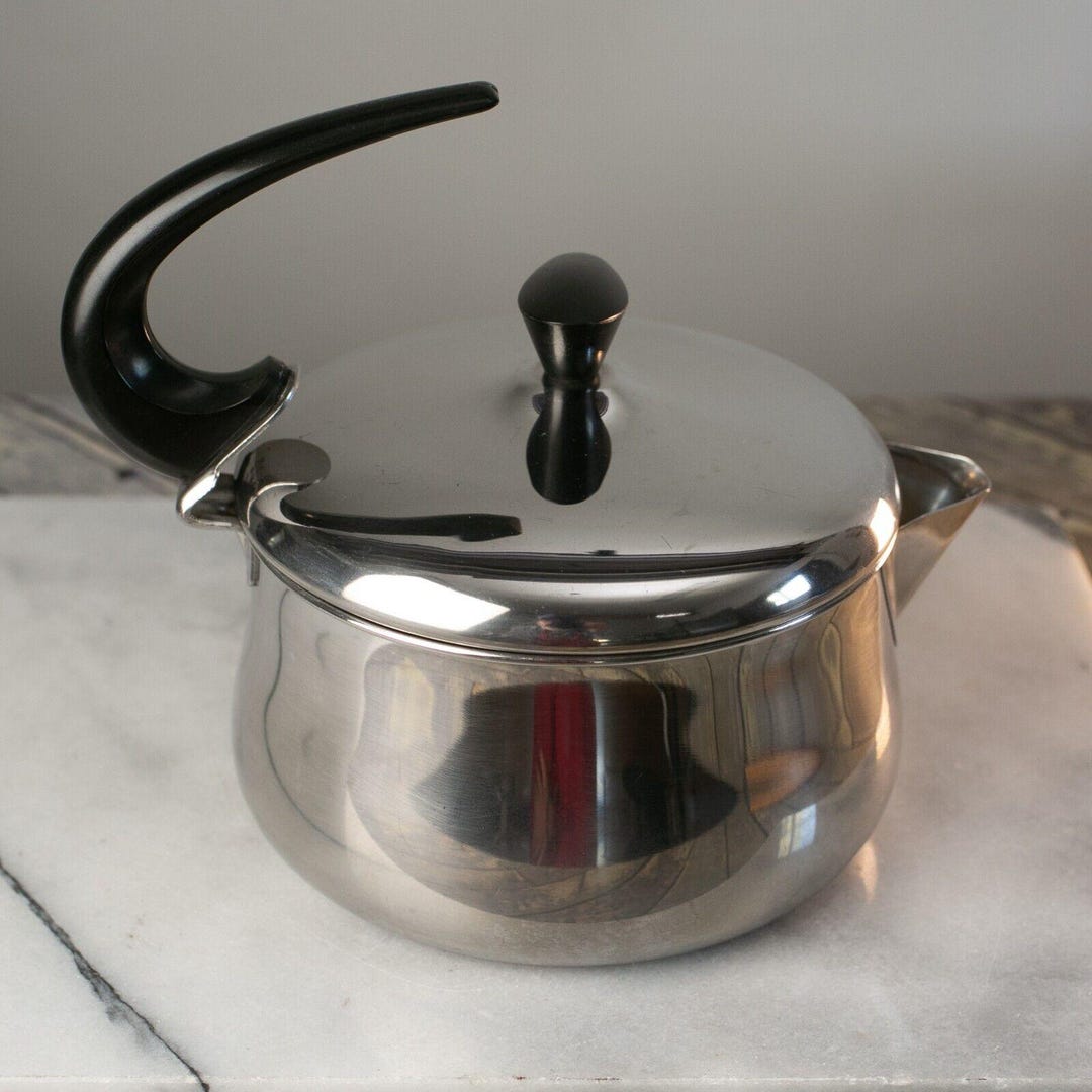 FARBERWARE Tea Kettle 2 Quart Stainless MCM Teapot #762 Bronx, NY Clean ...