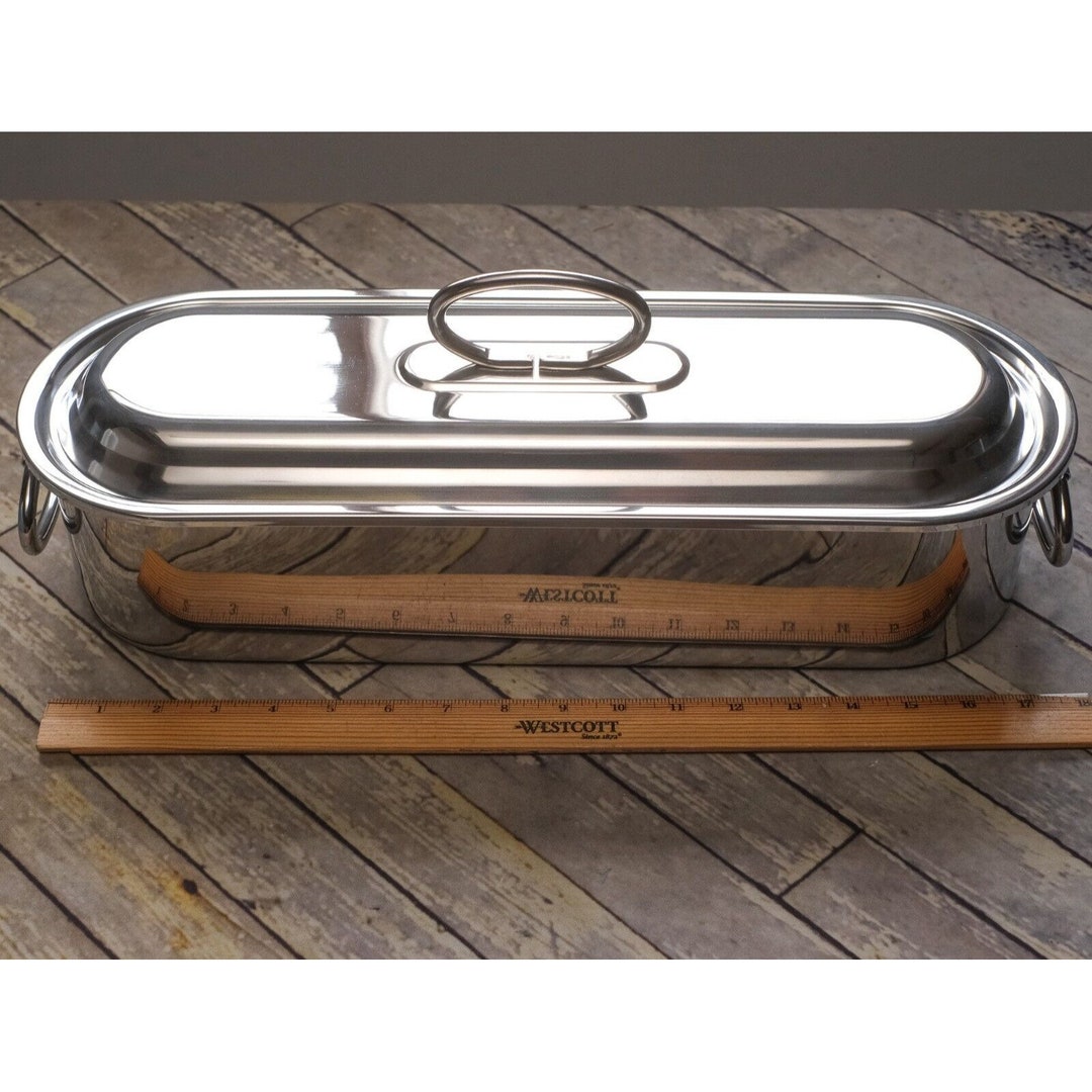 AETERNUM Inox 18/0 Stainless Steel Fish Poacher Steamer Baking Pan 3 ...