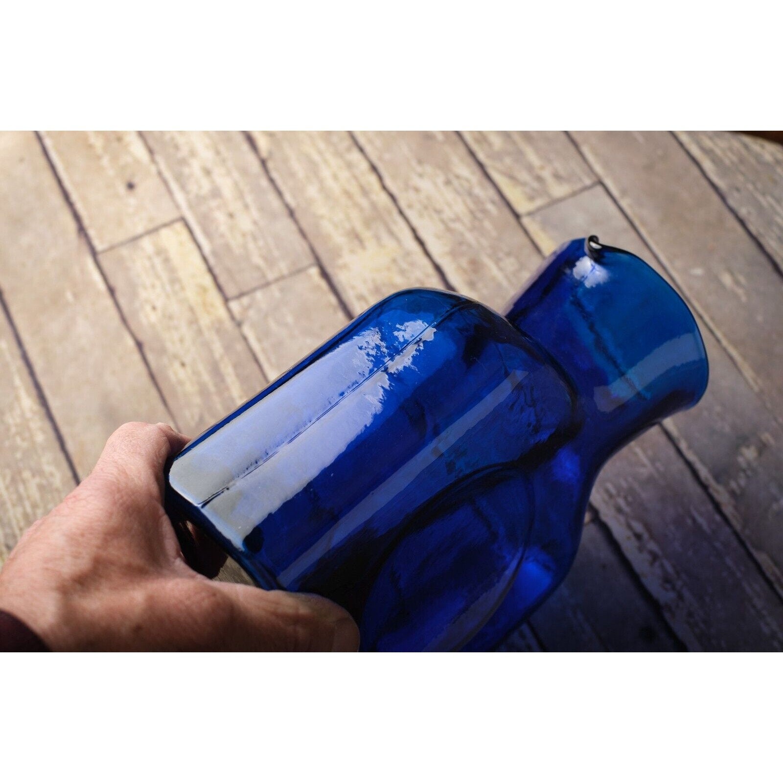 BLENKO Water Carafe 384 Glass Water Bottle or Carafe 8 Sapphire or ...