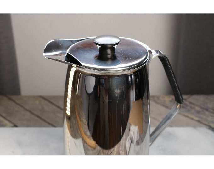 VOLLRATH Stainless Steel Water or Coffee Pitcher 9” Tall Snap on Lid ...
