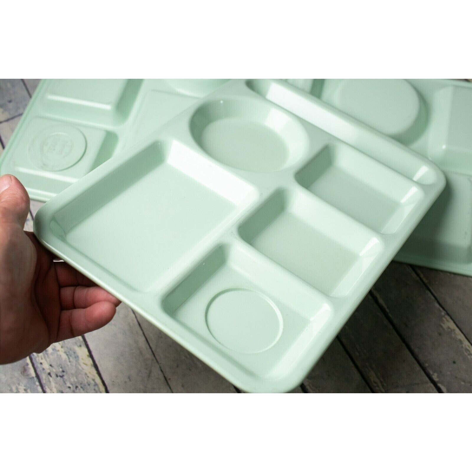 Vintage TEXAS WARE Mint Green Divided Trays Plates Lunch Dinner Camping ...