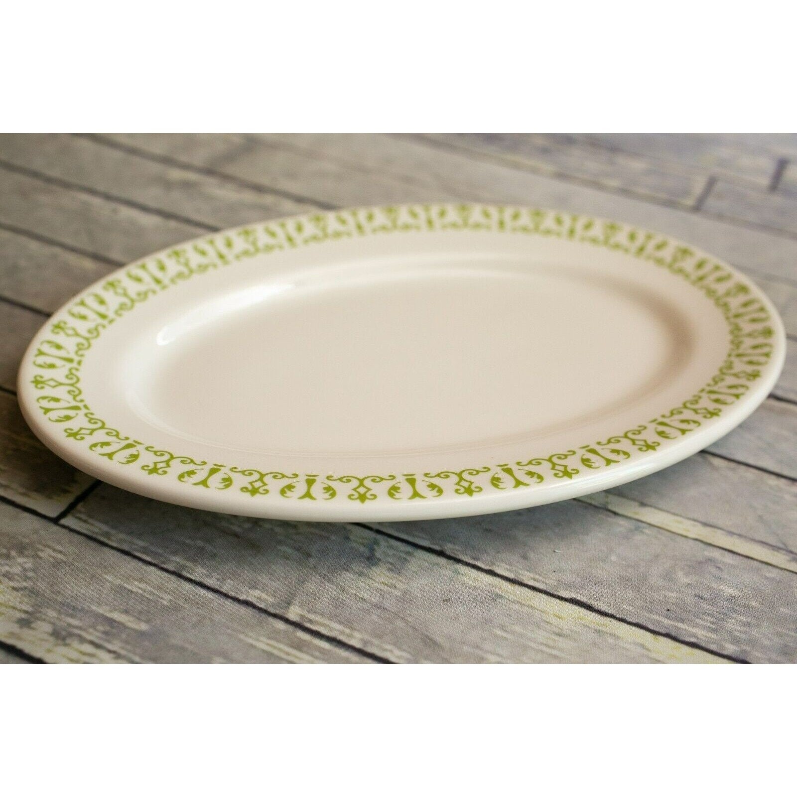 SHENANGO CHINA Restaurant Ware Serving Platter White & Green RARE Pattern 12.25" - Etsy