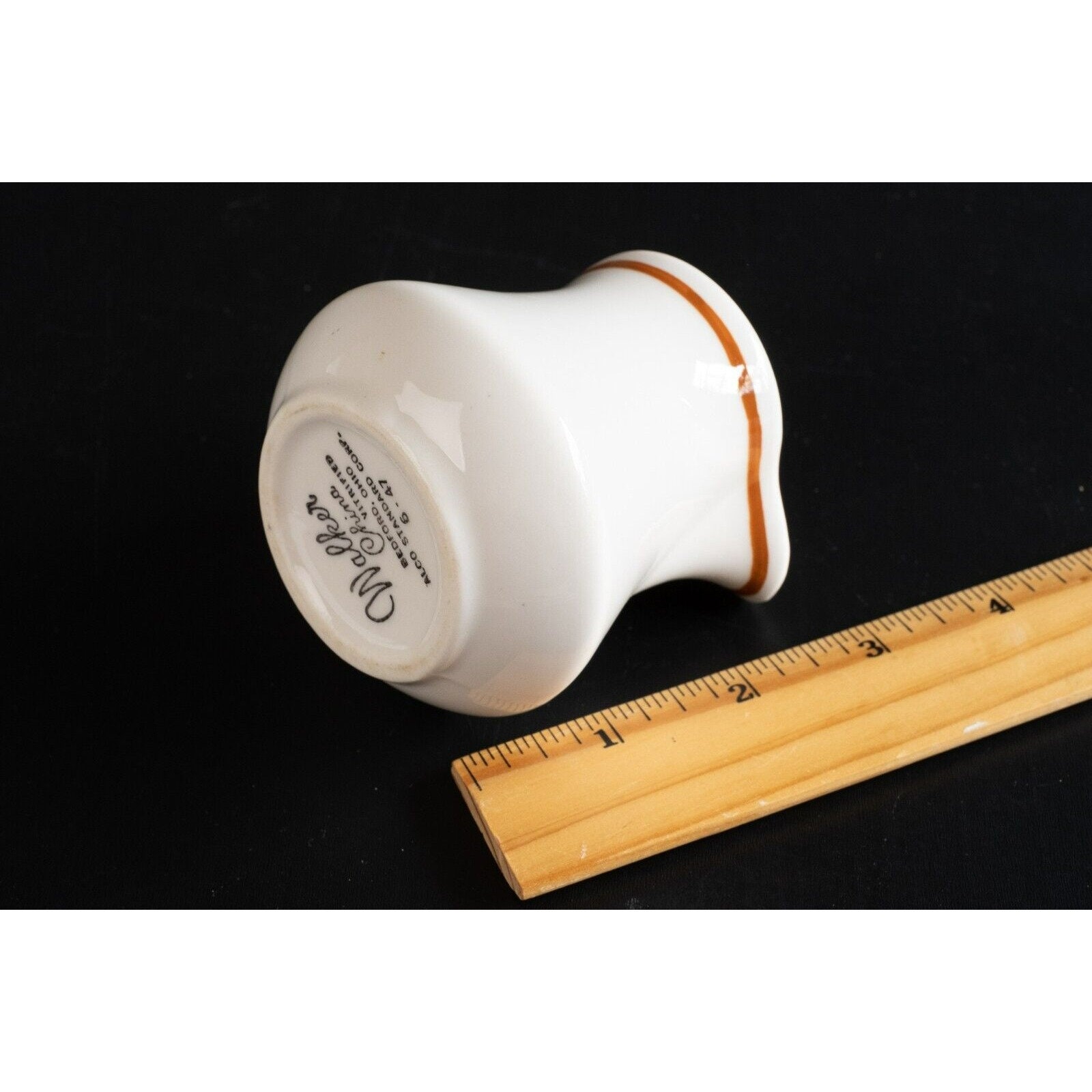 Vintage WALKER CHINA Creamer Pitcher Ivory Rust Stripe Alco - Etsy