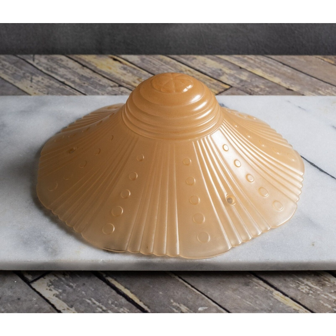 Vintage Art Deco Glass Ceiling Light Cover Lamp Shade 3-hole Flared ...