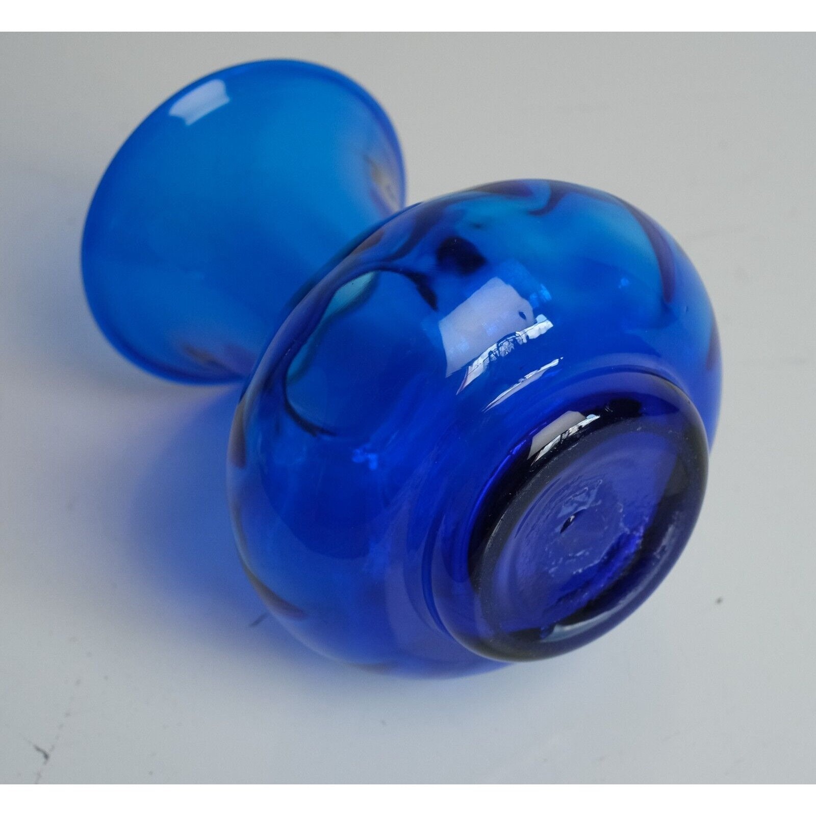 BLENKO Glass Vase #706 Brilliant Blue Optic Art Glass Vintage 6.5 ...