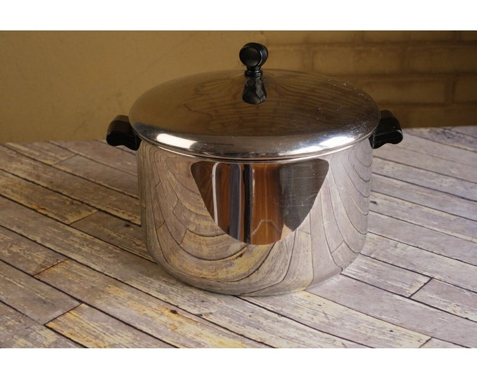 Vintage FARBERWARE Cookware SS Aluminum Clad 8 Quart Stock Pot With Lid ...